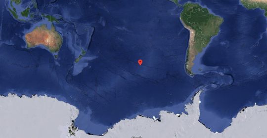 Point Nemo, el lugar más remoto de la tierra, lejos de cualquier tierra..